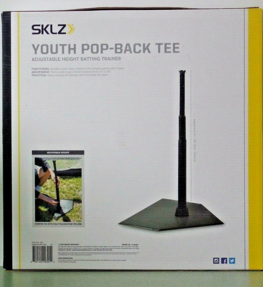Pop-back Baseball Tee SKLZ Youth Pop-Back Batting Tee - Adjustable ...