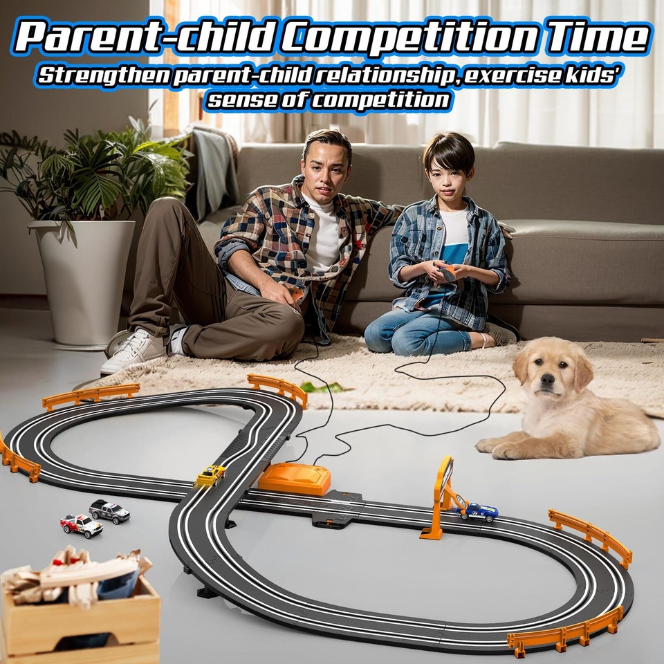 Slot Car Race Track Set Electric Powered Race Track Dual Racing Car ...