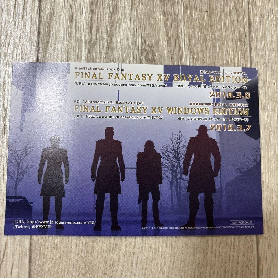 Final Fantasy Xv Ff15 Postcard Square Enix Cafe Bonus | eBay
