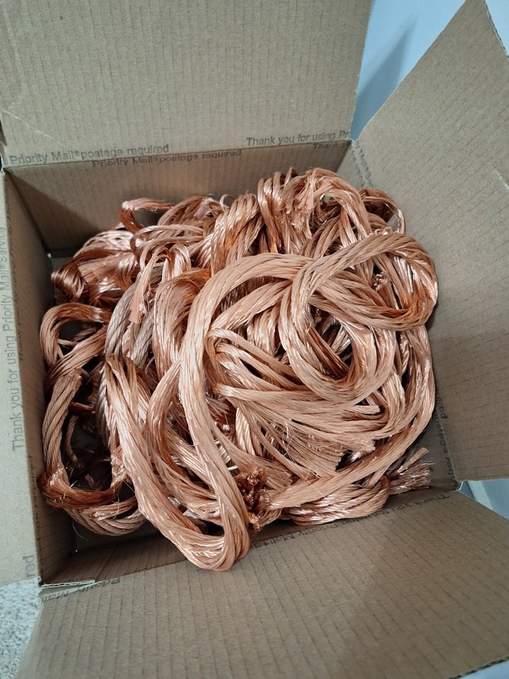 24+ Lbs Scrap Shiny Copper Wire Bare Bright Metal Bullion Melt Free ...