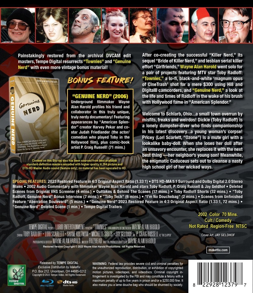 NEW Townies Genuine Nerd Blu Ray Movies Cult Underground Wayne Alan ...