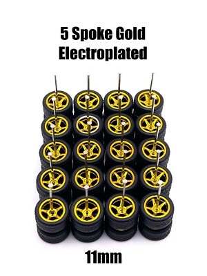 10x Electro Gold 5 Spoke For Real Rider Replace Wheels w/ Rubber Tires ...