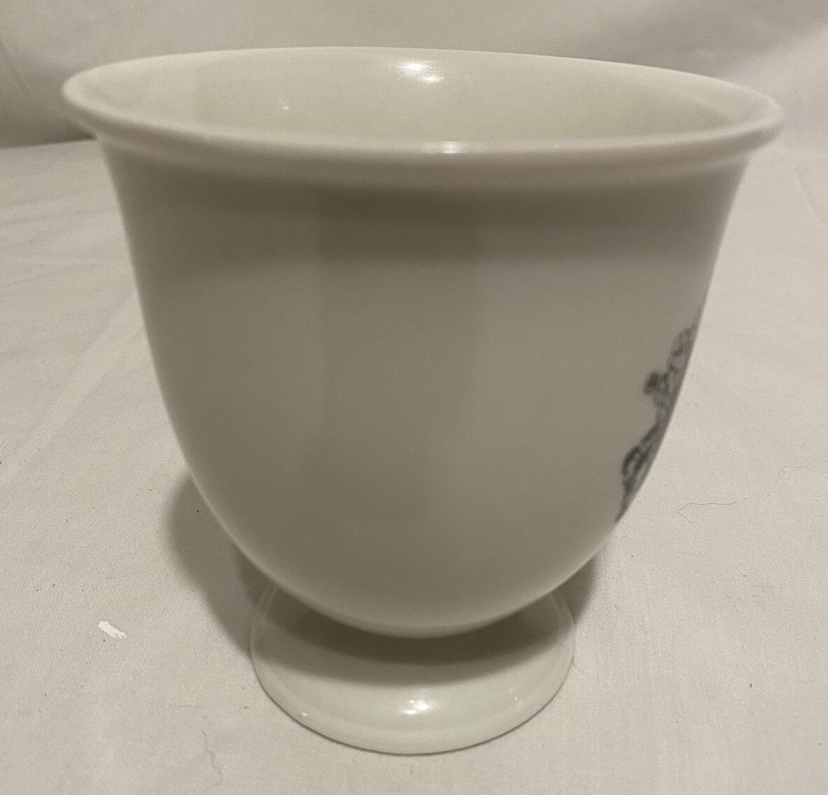 Anthropologie Monogram Letter C Mug Footed Pedestal Black & White 3.75 ...