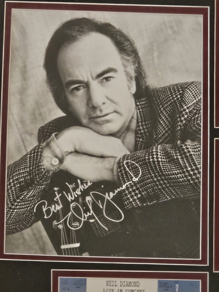 Neil Diamond Signed Autographed Photo With 1999 World Tour Ticket ...