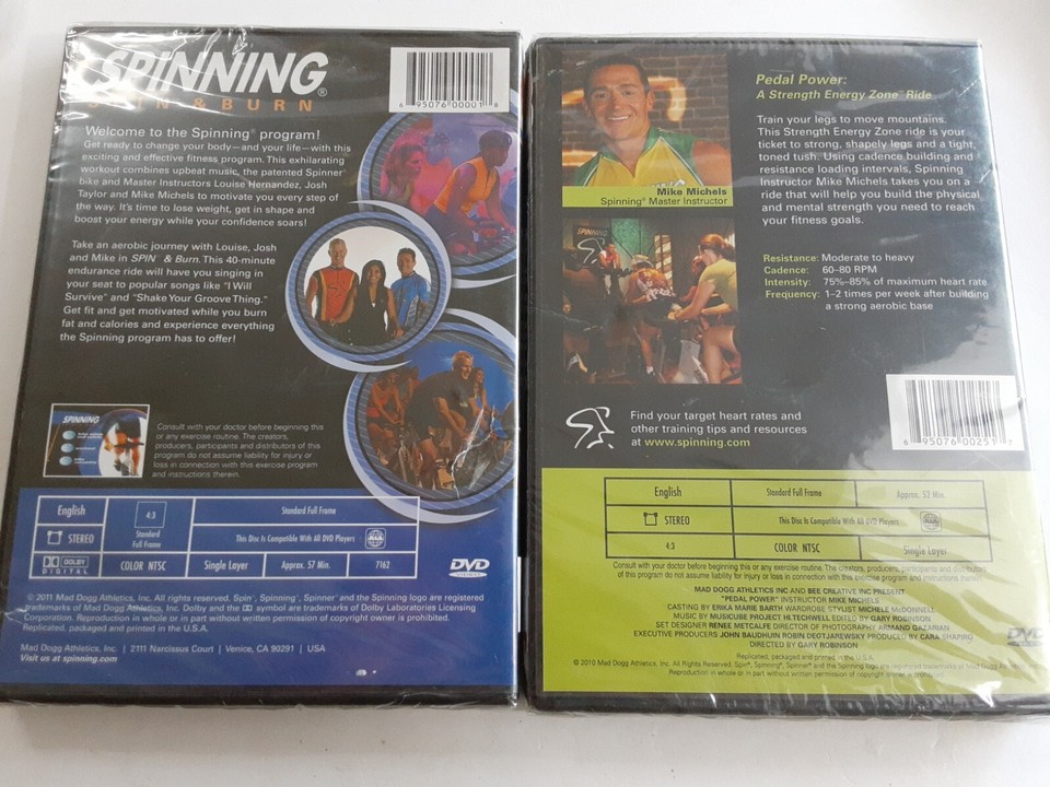 🌴 Spinning: Spin & Burn/Pedal Power 2 DVDs, 2011 *BRAND NEW SEALED* | eBay