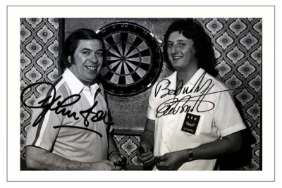ERIC BRISTOW & JOHN LOWE DARTS WORLD CHAMPION SIGNED AUTOGRAPH PHOTO ...