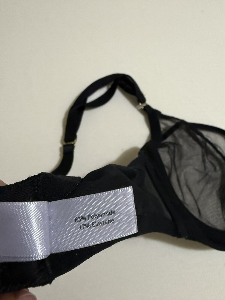 Adina Reay Fran Underwire Sheer Mesh Balcony Bra Black Size 32E (US) | eBay