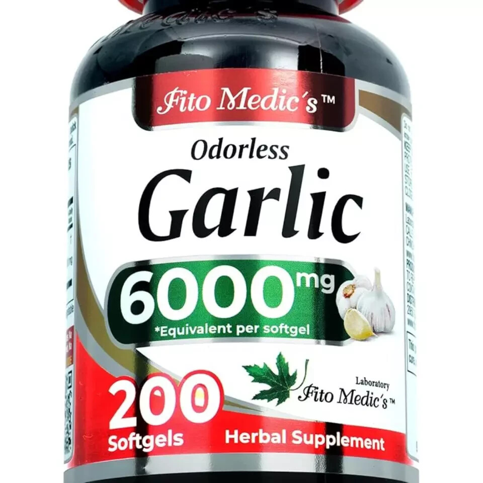 Garlic Pills 6000 mg Equivalent 200 softgels Organic Garlic 200 ...