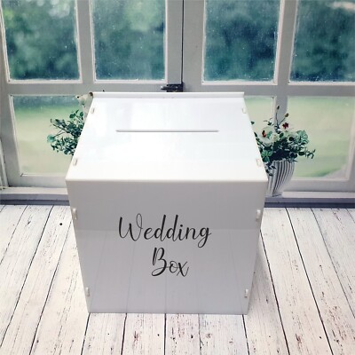 8x8x8 inches Size White Acrylic Box. DIY Box. Wedding Box, Gift Card ...