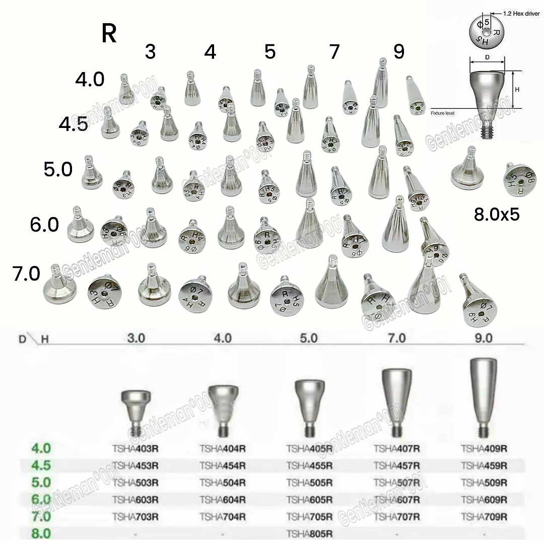 10pcs Dental Caps Healing Abutment Cap Regular Platform Fits ostem ...
