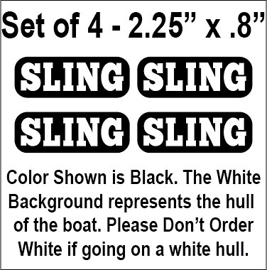 Set of 4 - 2.25" x .8" Sling Boat Decals #2 | eBay