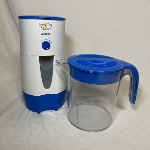 Mr. Coffee Iced Tea Maker Brewer Blue TM70 3 Qt. Pitcher W/Lid Tested ...