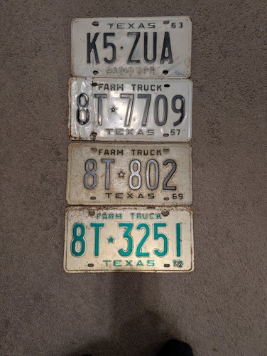 LOT 4 TEXAS LICENSE PLATES 1963 1967 1969 1972 | eBay