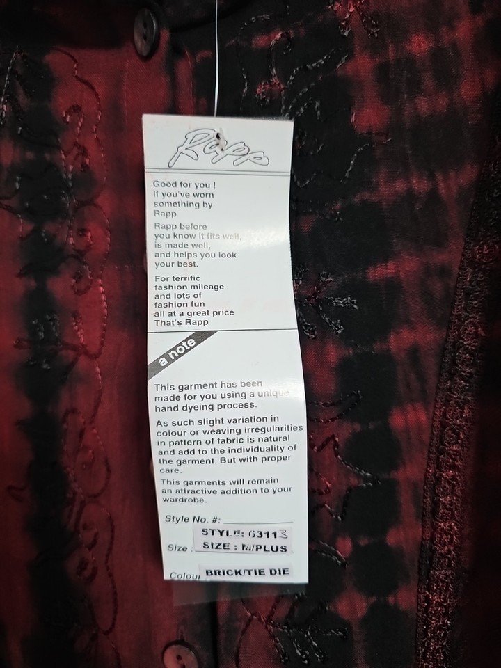 Rapp Hippie Embroidered Blouse Top Boho Tie Dye Size M Plus | eBay UK