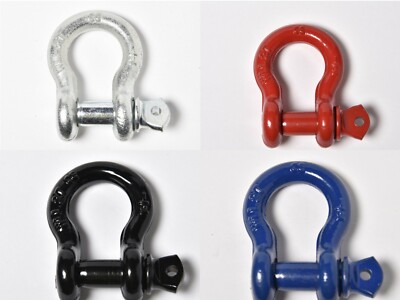 2x 1/2" Bow Shackle D-Ring w Clevis Screw Pin Anchor 2 TON 4400 lbs ...