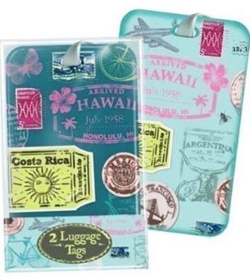 2x Stamp Design Vintage Luggage Tags Suitcase Labels for Travel Retro ...