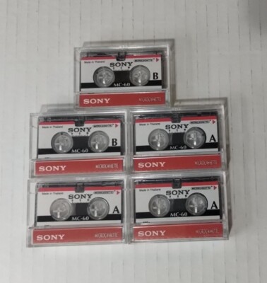 Lot of 5 - Sony MC-60 Microcassette Cassette Tapes 60 Mins - USED | eBay