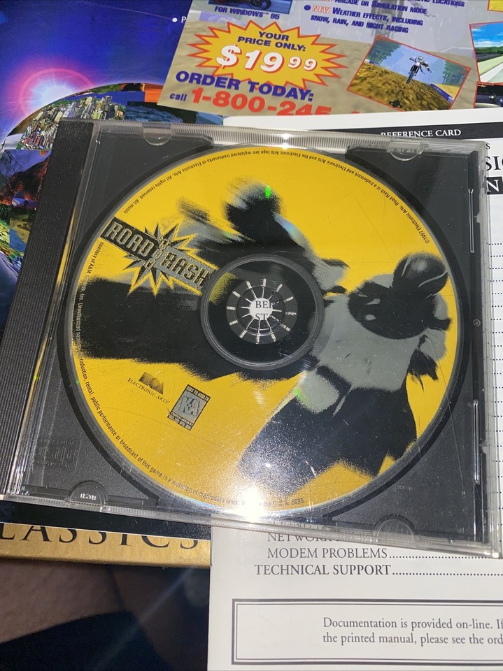 Windows 95 Road Rash EA CD-Rom Classics Big Box PC Video Game ...