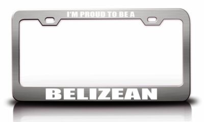 I'M PROUD TO BE A BELIZEAN Belize License Plate Frame-CAN PERSONALIZE ...