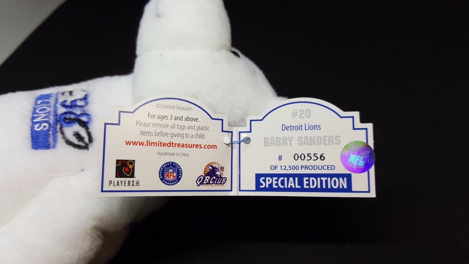 Barry Sanders 1998 Special Edition Treasures NFL Premium Pro Plush ...