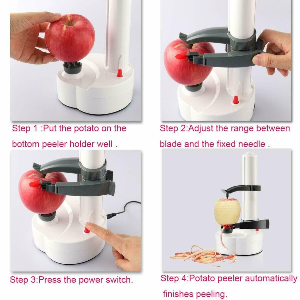 Electric Potato Peeler Automatic Rotating Apple Pear Fruit Quick ...