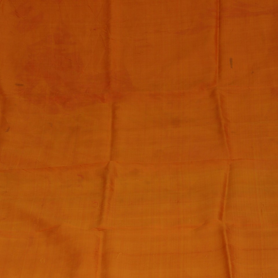 Vintage Dual Tone Yellow & Orange Silk Hand Woven Sari Remnant 6YD silk ...