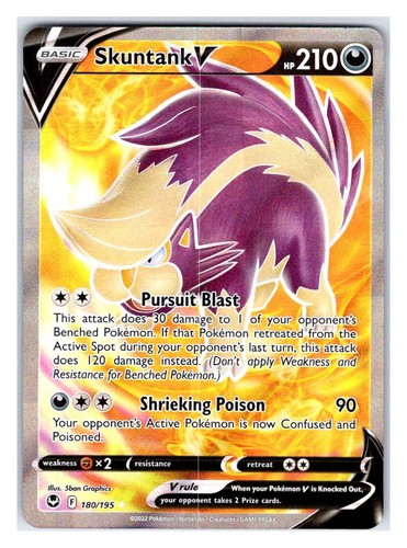 Pokemon TCG - Skuntank V (Full Art) - SWSH12: Silver Tempest 180/195 ...