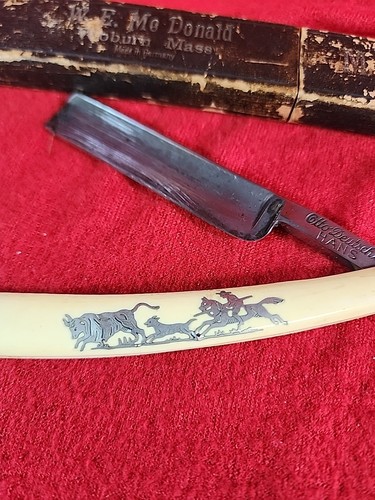 VINTAGE STRAIGHT RAZOR KNIFE OTTO DEUTSCH SOLINGEN GERMANY FANCY COWBOY ...