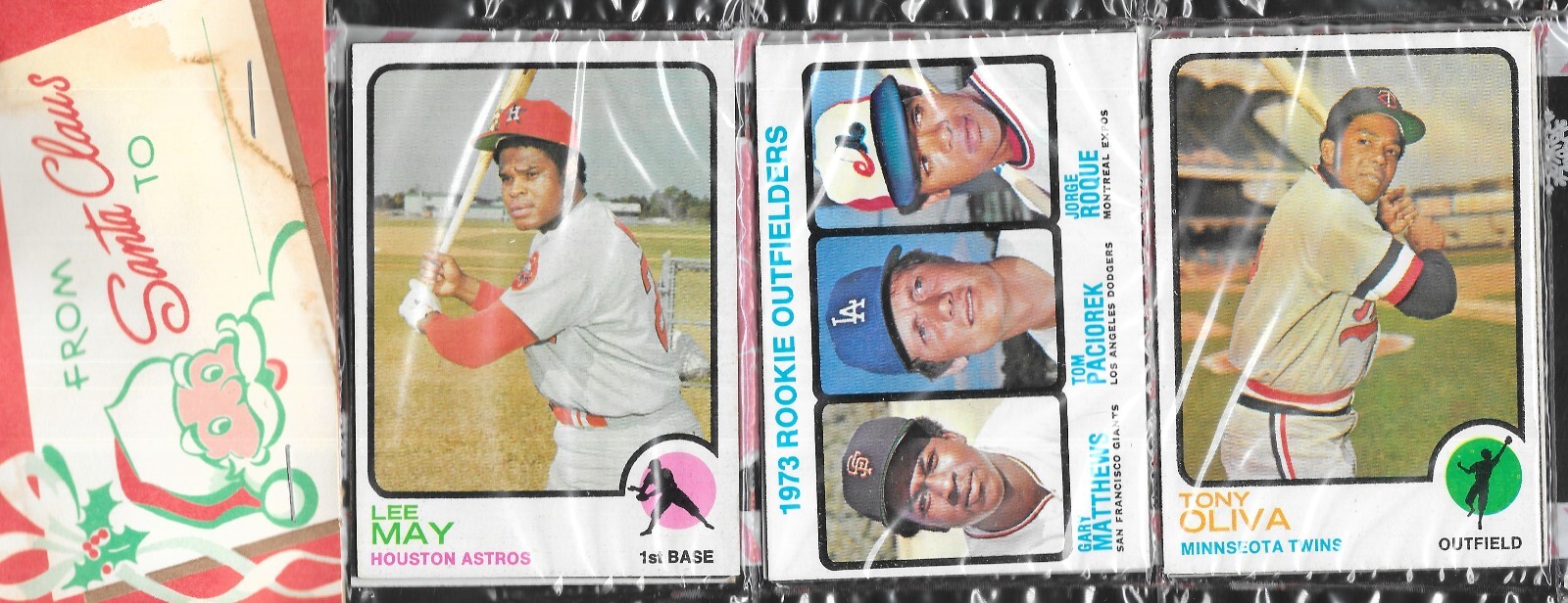 1973 Topps Holiday Baseball Card Rack Pack Rookie Outfielders (200-KT ...