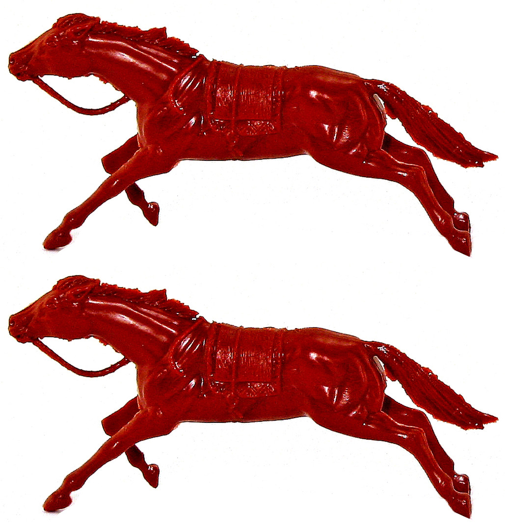 Marx Two Recast Indian Ponies - 54mm unpainted plastic - VERY LOW STOCK ...