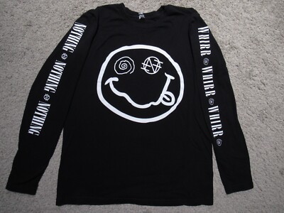 WHIRR x NOTHING Nirvana Parody T-SHIRT M Long Sleeve Shoegaze Punk Band ...