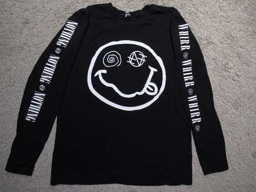 WHIRR x NOTHING Nirvana Parody T-SHIRT M Long Sleeve Shoegaze Punk Band ...