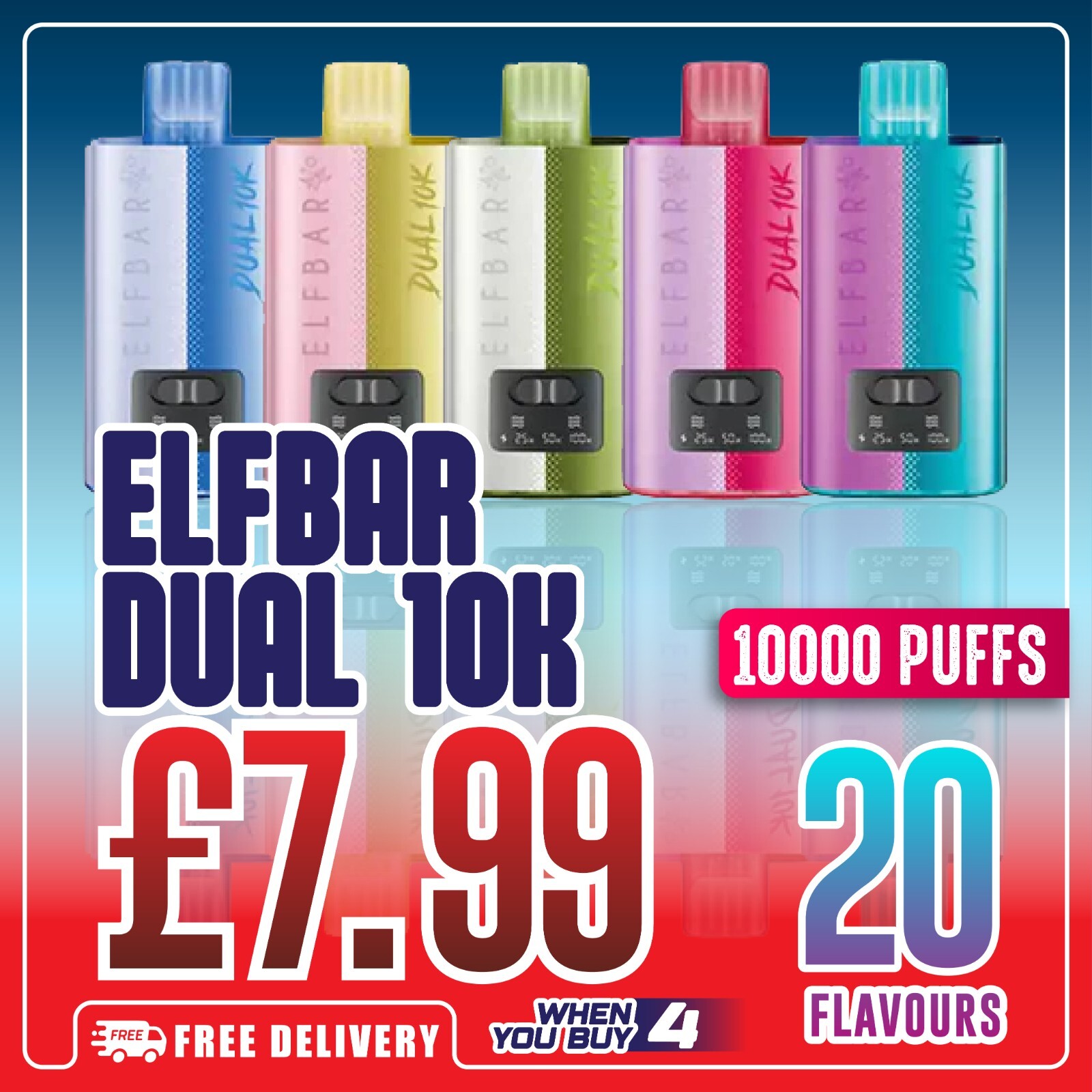 Elf Bar Dual 10k Vape Kit Rechargeable Disposable Vape 10000 Puffs E ...