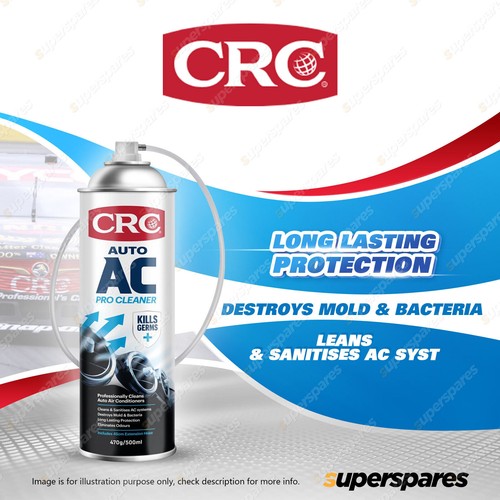 CRC Auto AC Pro Cleaner with Hose 470g - Cleans and Sanitises AC System ...