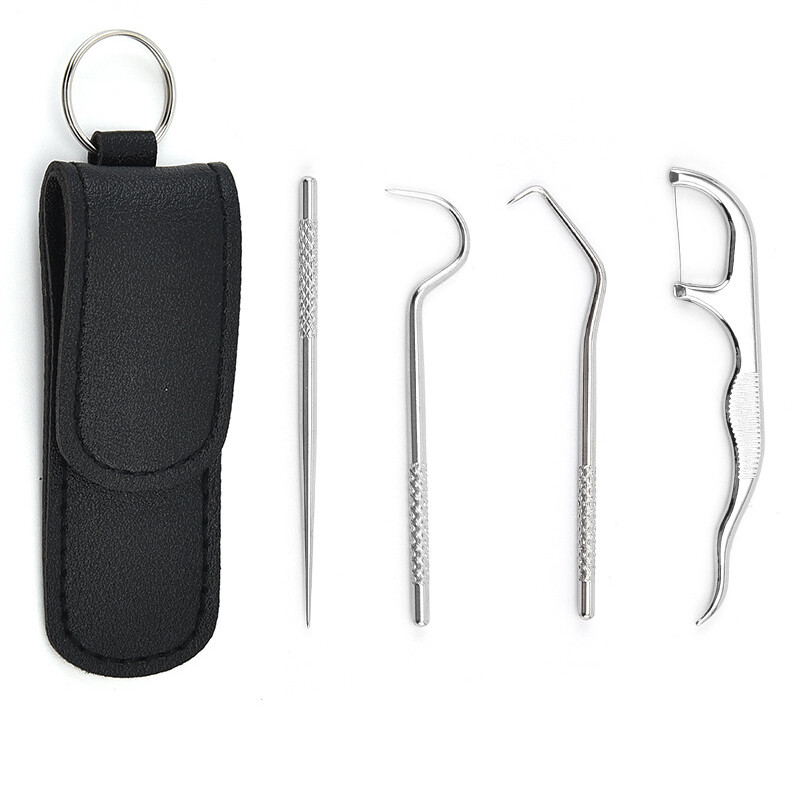 7/5/4/3X Portable Stainless Steel Toothpick Kit Pocket Toothpick Floss ...