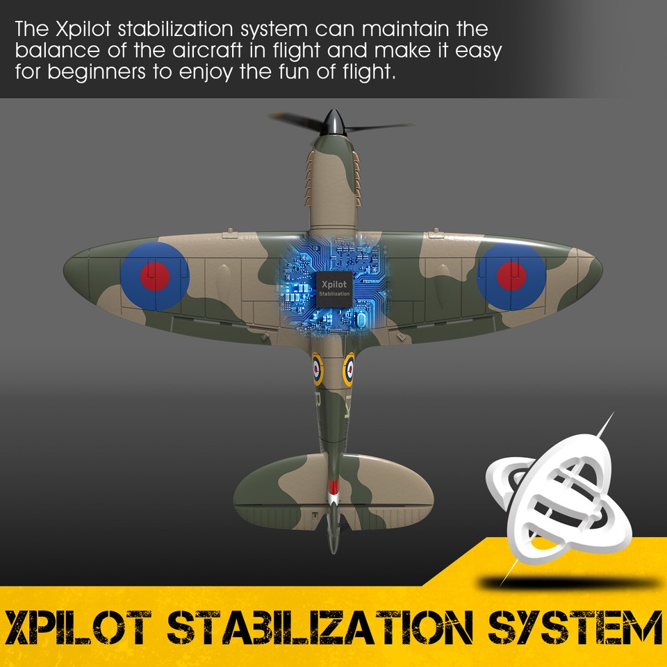 2.4gHz RC Fighter Plane Spitfire Military World War 2 Model Remote ...
