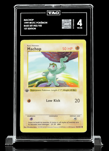 1st Edition Machop 1999 WOTC Pokemon Baset Set 52/102 TAG 4 VG /EX Card ...