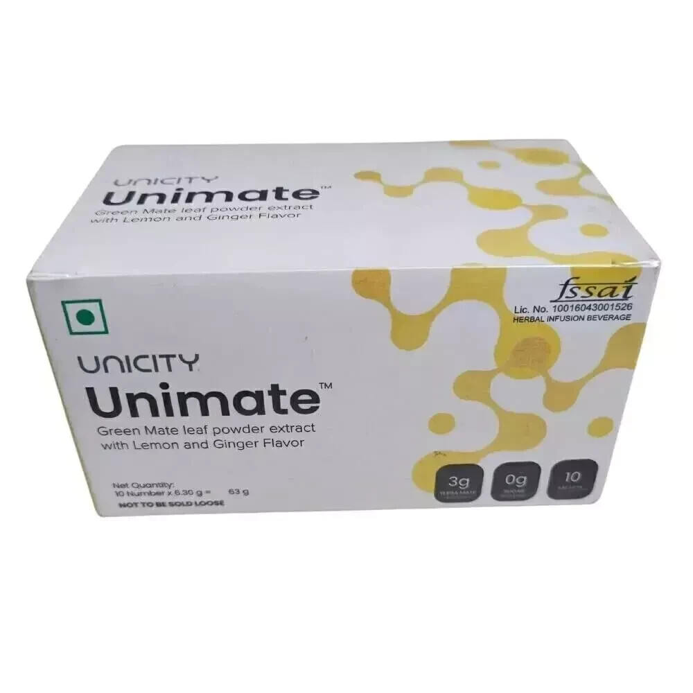 Unicity Unimate Yerba Mate Supplement LEMON GINGER 10 Packets -EXP Long ...