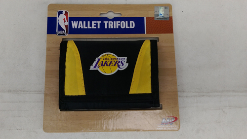New NBA Licensed Black Nylon Tri-Fold Wallet w/ Clear Pocket Los ...