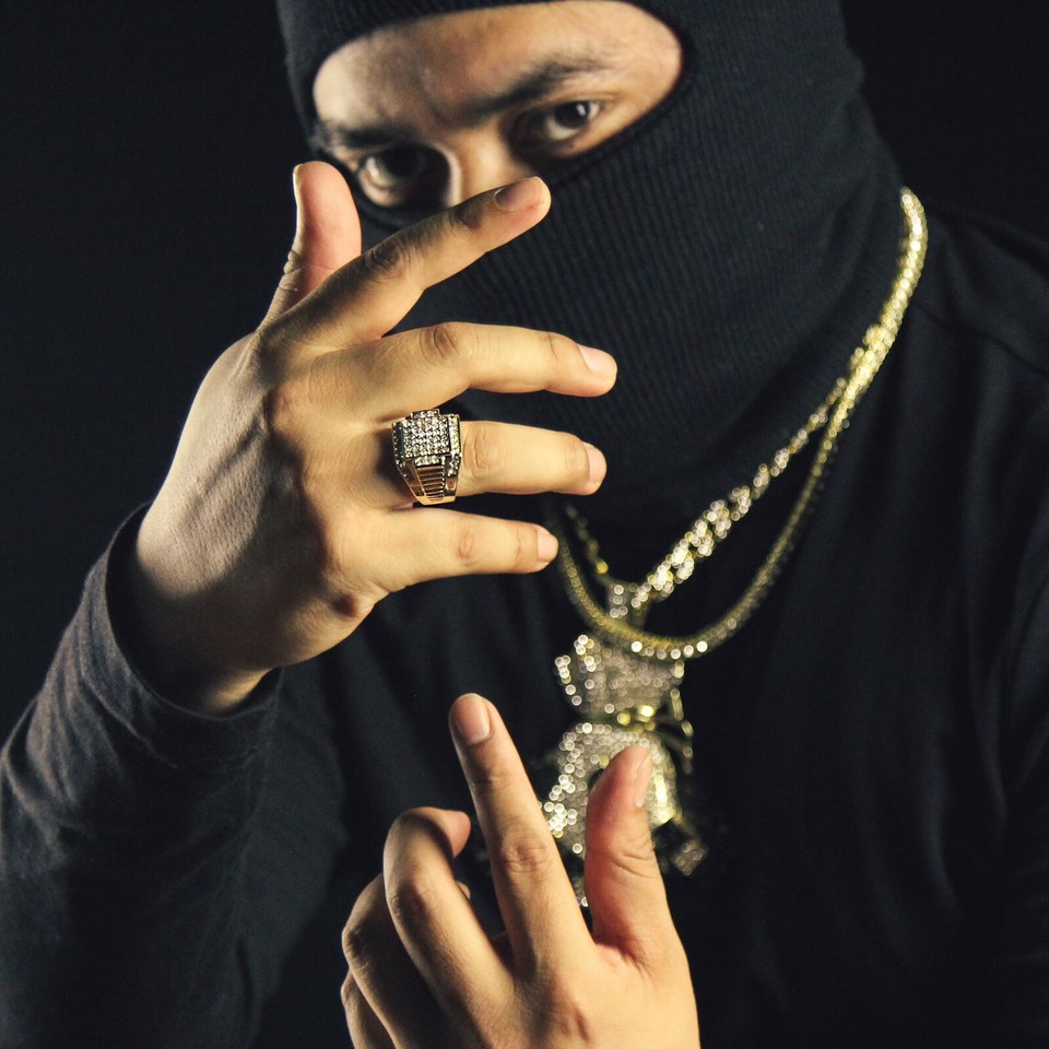 Mens Rx Block Pinky Ring Iced Cubic-Zirconia Pimp 14k Gold Plated Hip ...