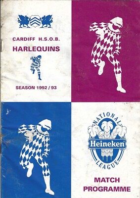 Cardiff High School Old Boys v Garndiffaith 9 Jan 1993 RUGBY PROGRAMME ...