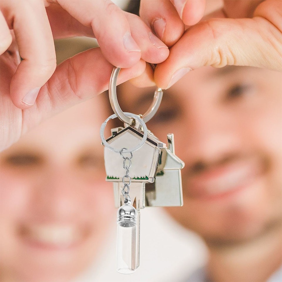 4pcs Transparent Glass Refillable Bottle Keychain Perfume Jar Bottle ...