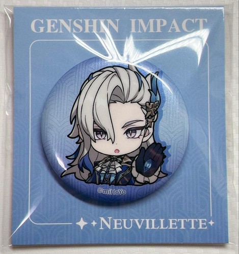 Genshin Impact Neuvillette Can Badge Mini-Character Official Authentic ...