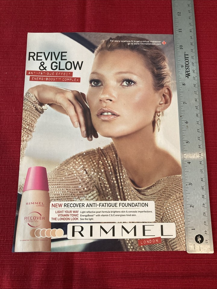 Model Kate Moss for Rimmel London Recover Foundation 2006 Print Ad | eBay
