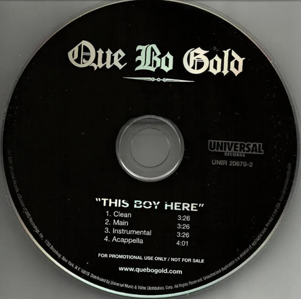 Que Bo Gold - This Boy Here (CD, Single, Promo) (Very Good Plus (VG+ ...