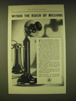 1933 American Telephone and Telegraph Company Ad - Within the reach of ...