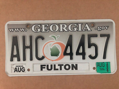 2009 GEORGIA Peach State License Plate AHC 4457 FULTON | eBay