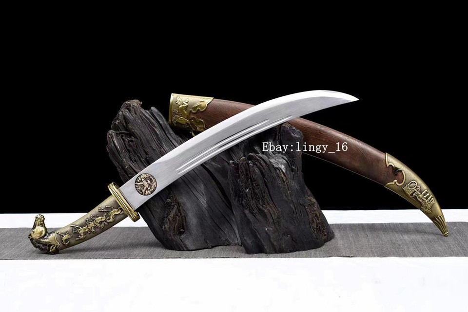Mongolian Dao Horse Head Sword Chinese 1095High Carbon Steel Sharp ...