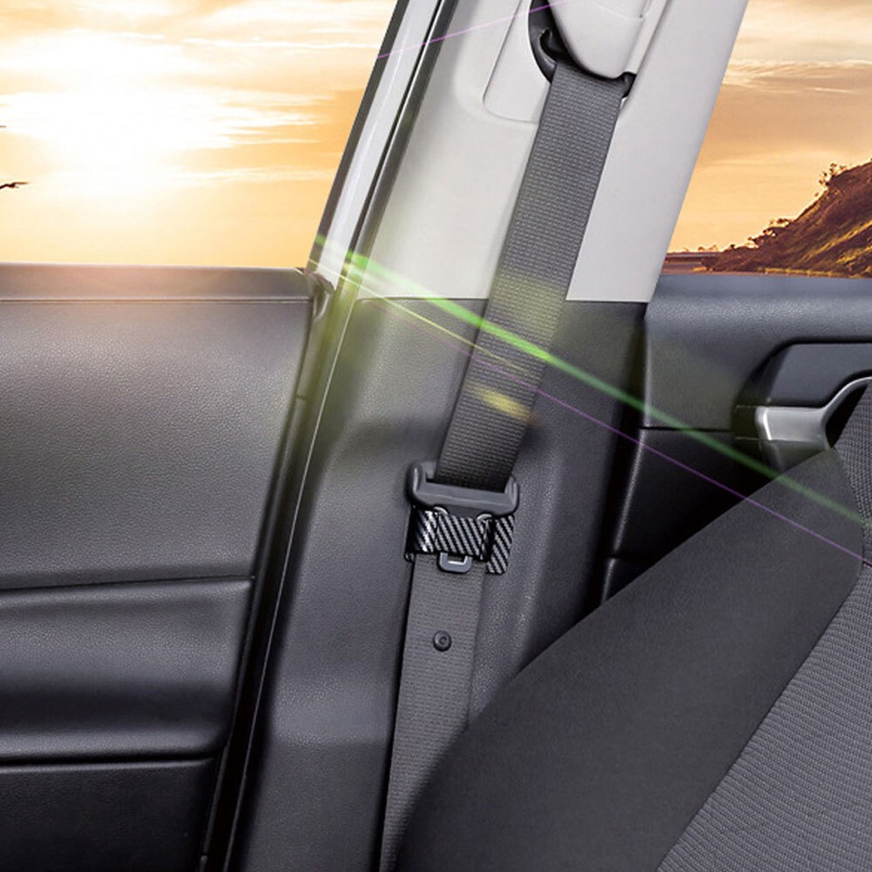 1Pc Carbon Fiber Black Car Seat Belt Stabilizer Limiter Car Interior ...