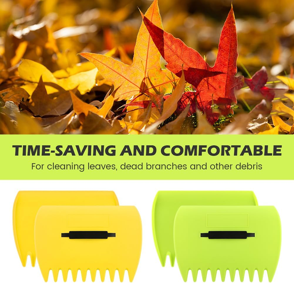 2Set Leaf Scoops Hand Rake, Leaf Scoops and Claws with 2 Pairs Gloves ...